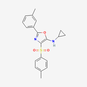 N-cyclopropyl-2-(m-tolyl)-4-tosyloxazol-5-amine | S3036939 | smolecule