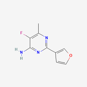 5-Fluoro-2-(furan-3-yl)-6-methylpyrimidin-4-amine | S3142857 | smolecule